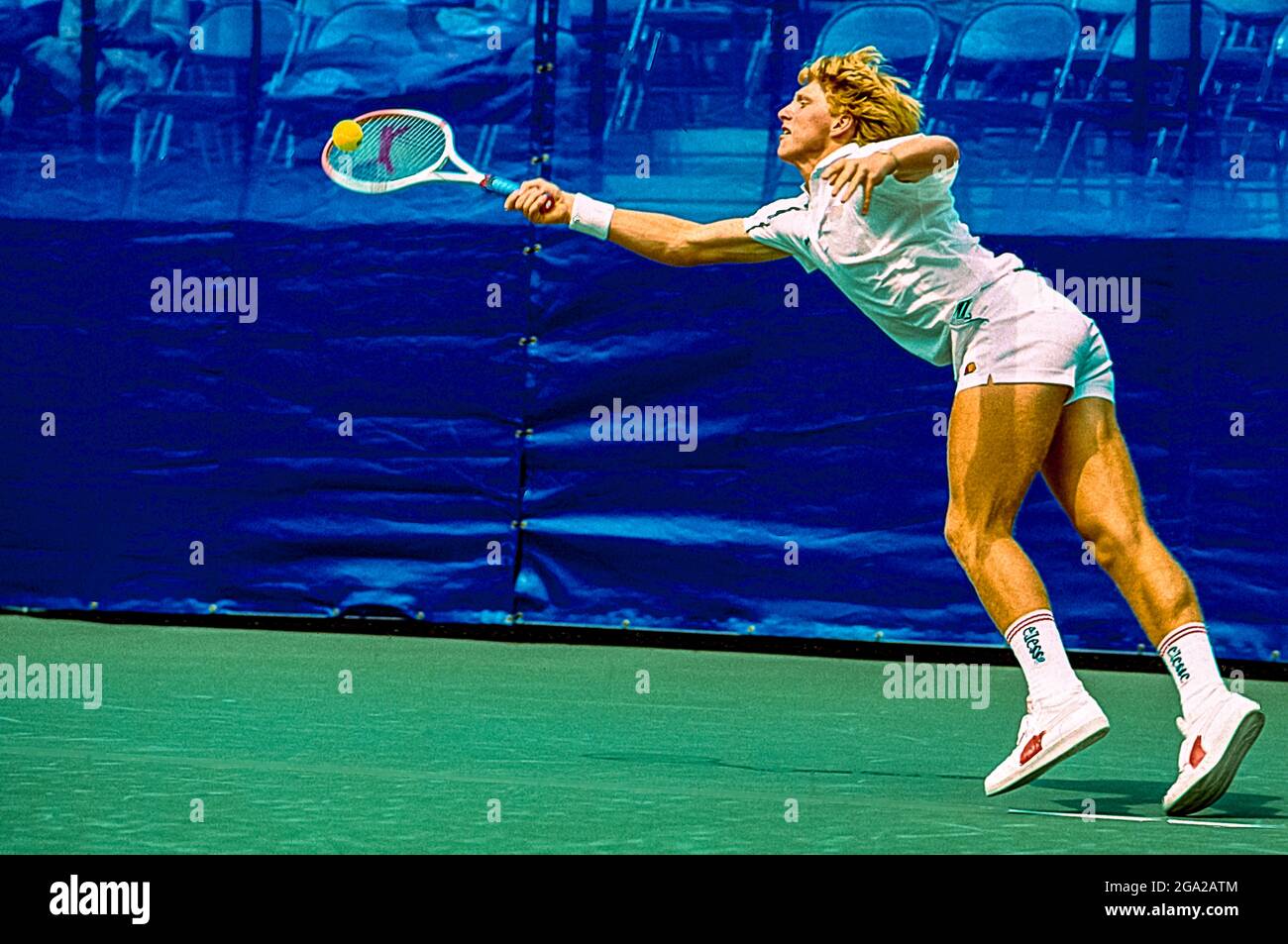 Boris Becker (GER) competing at the 1985 US Open Tennis Stock Photo - Alamy