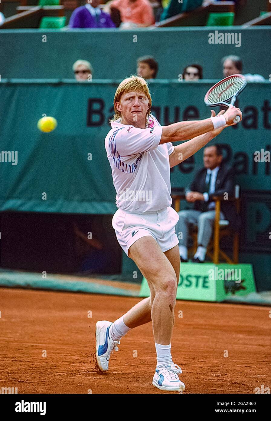 Boris Becker (GER) competing at the 1988 French Open Stock Photo - Alamy