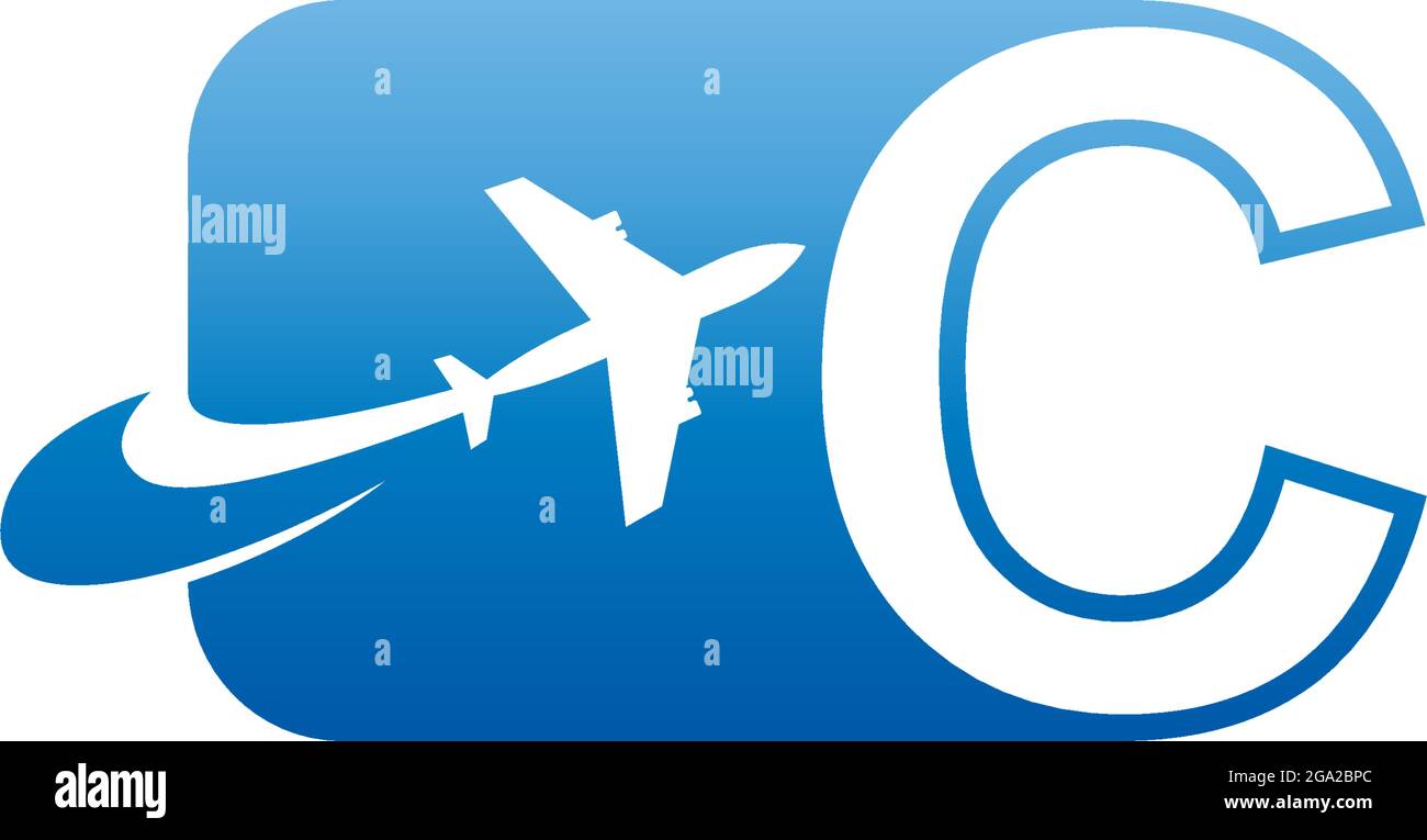 Letter C with plane logo icon design vector illustration Stock Vector ...