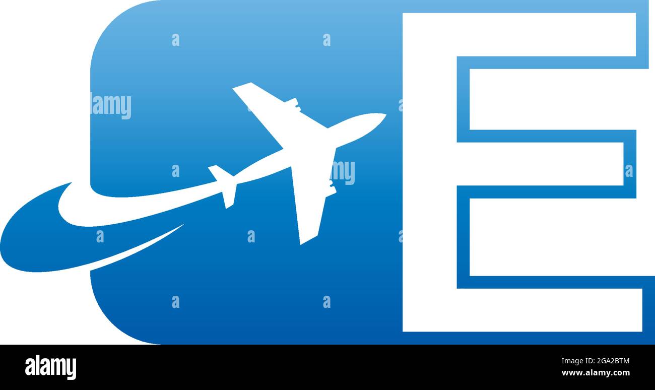 Letter E with plane logo icon design vector illustration Stock Vector ...