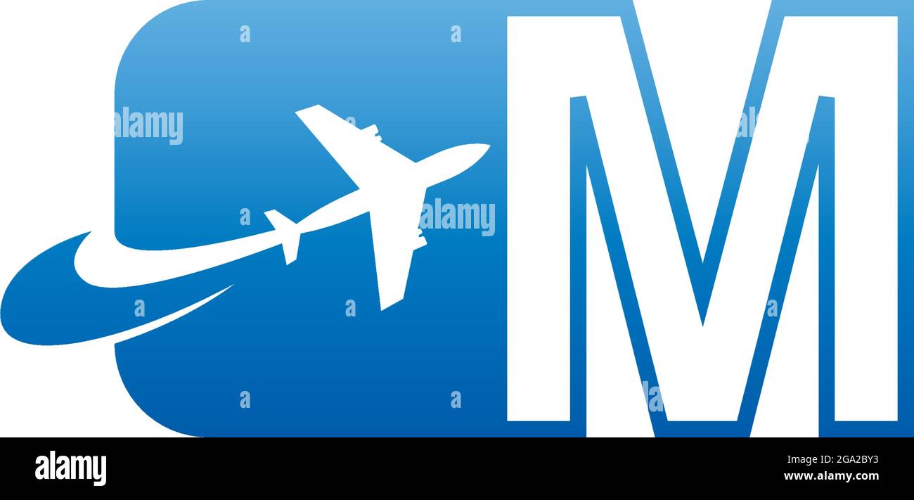 Letter M with plane logo icon design vector illustration Stock Vector ...
