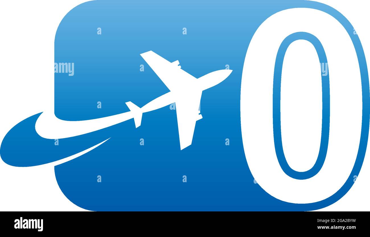 Number zero with plane logo icon design vector illustration Stock ...