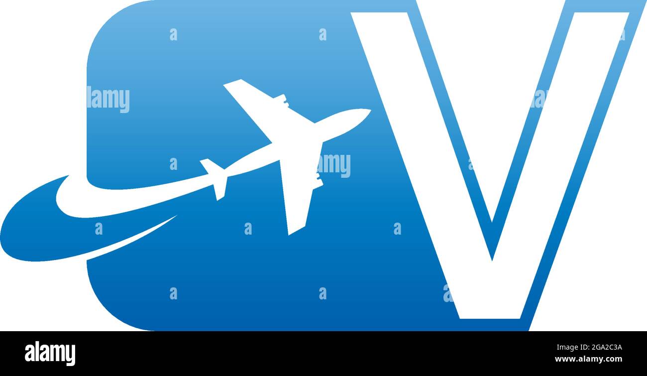 Letter V with plane logo icon design vector illustration Stock Vector ...