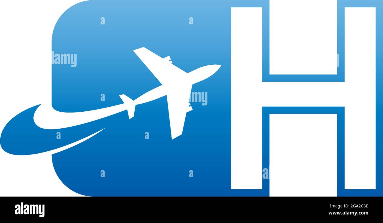 Letter H with plane logo icon design vector illustration Stock Vector ...