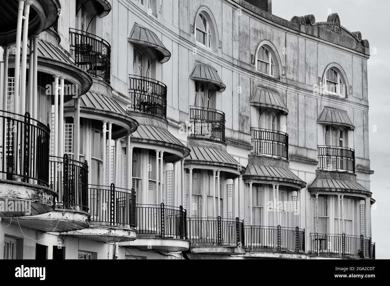 Hastings, East Sussex, England 2021 July 4th 2021: The promenade around ...