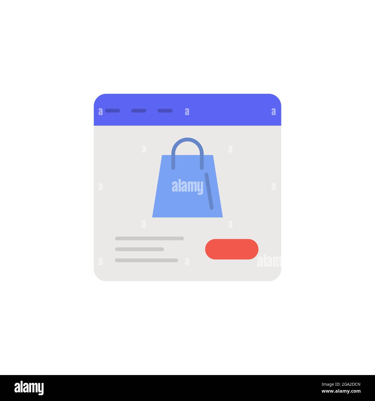 E-commerce web site, page, package, button color vector icon Stock ...