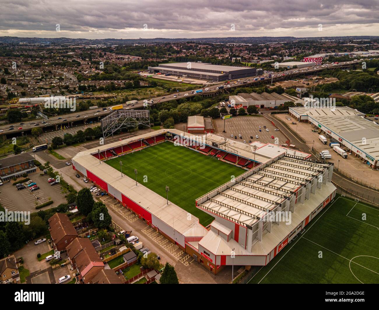 Wallsall Football Club Bescot Stadium Banks Aerial Drone View Stock ...