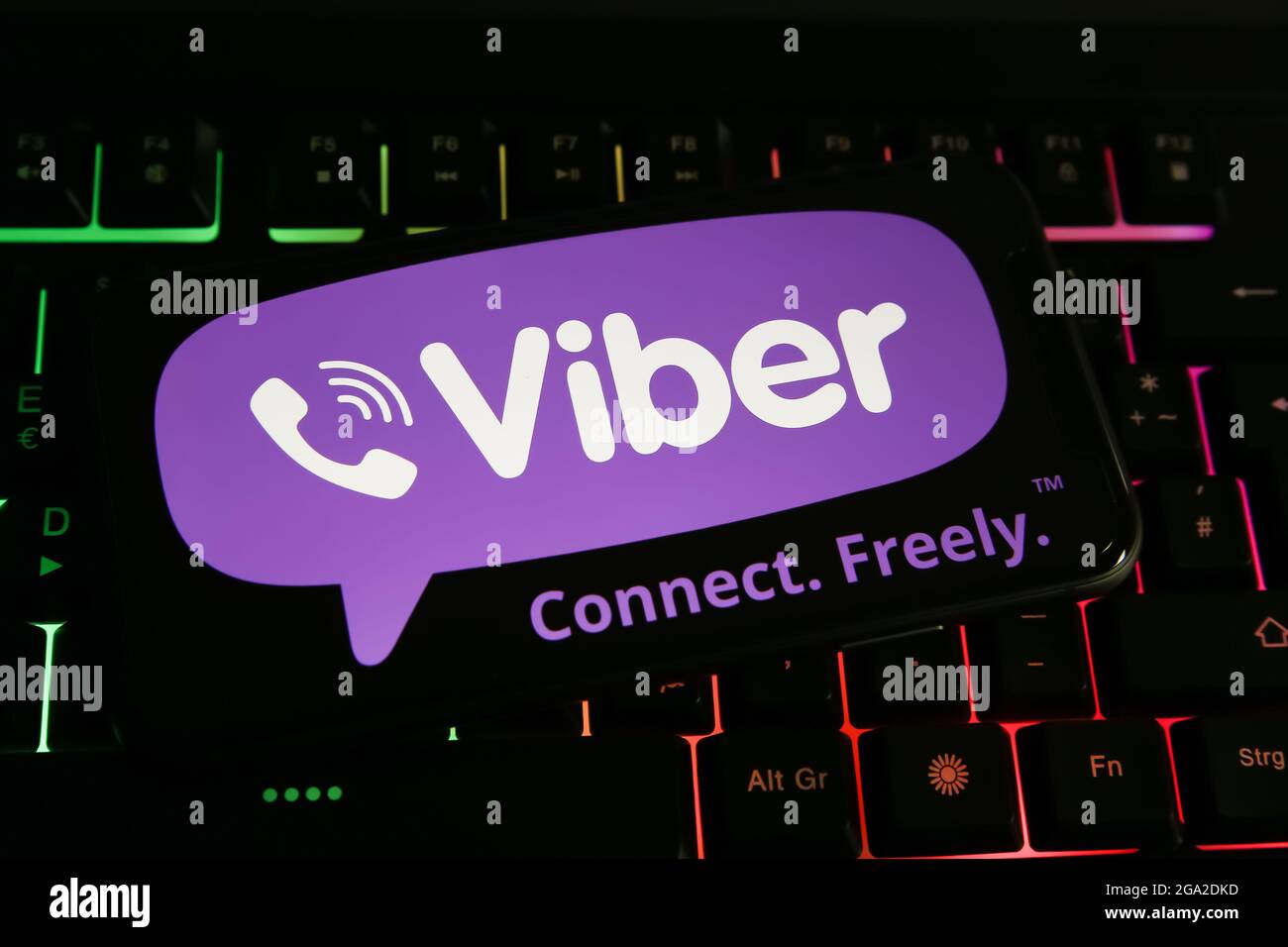 Viersen, Germany - June 1. 2021: Closeup of mobile phone screen with ...