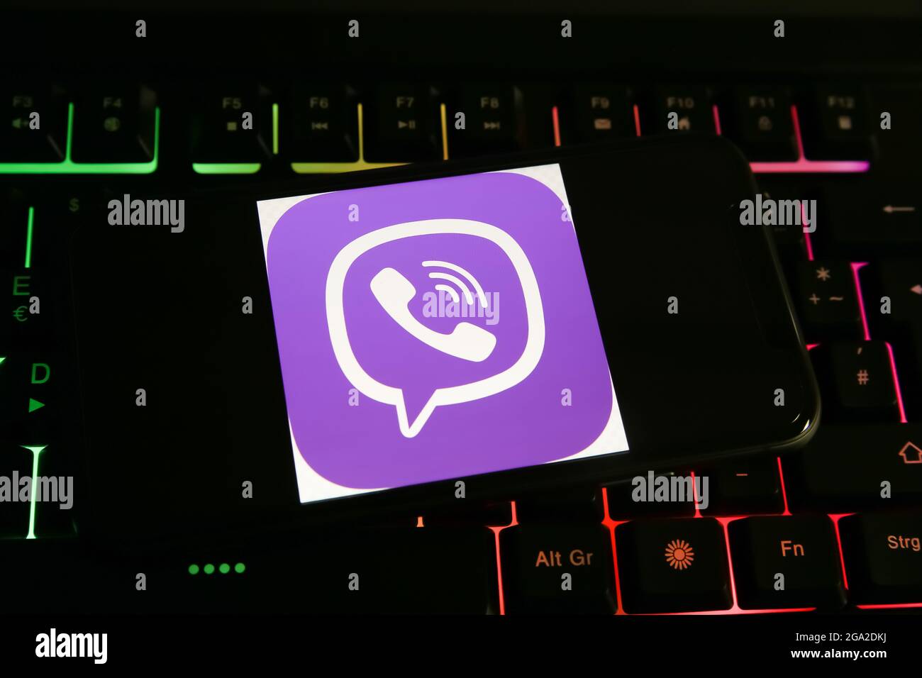 Viersen, Germany - June 1. 2021: Closeup of mobile phone screen with ...