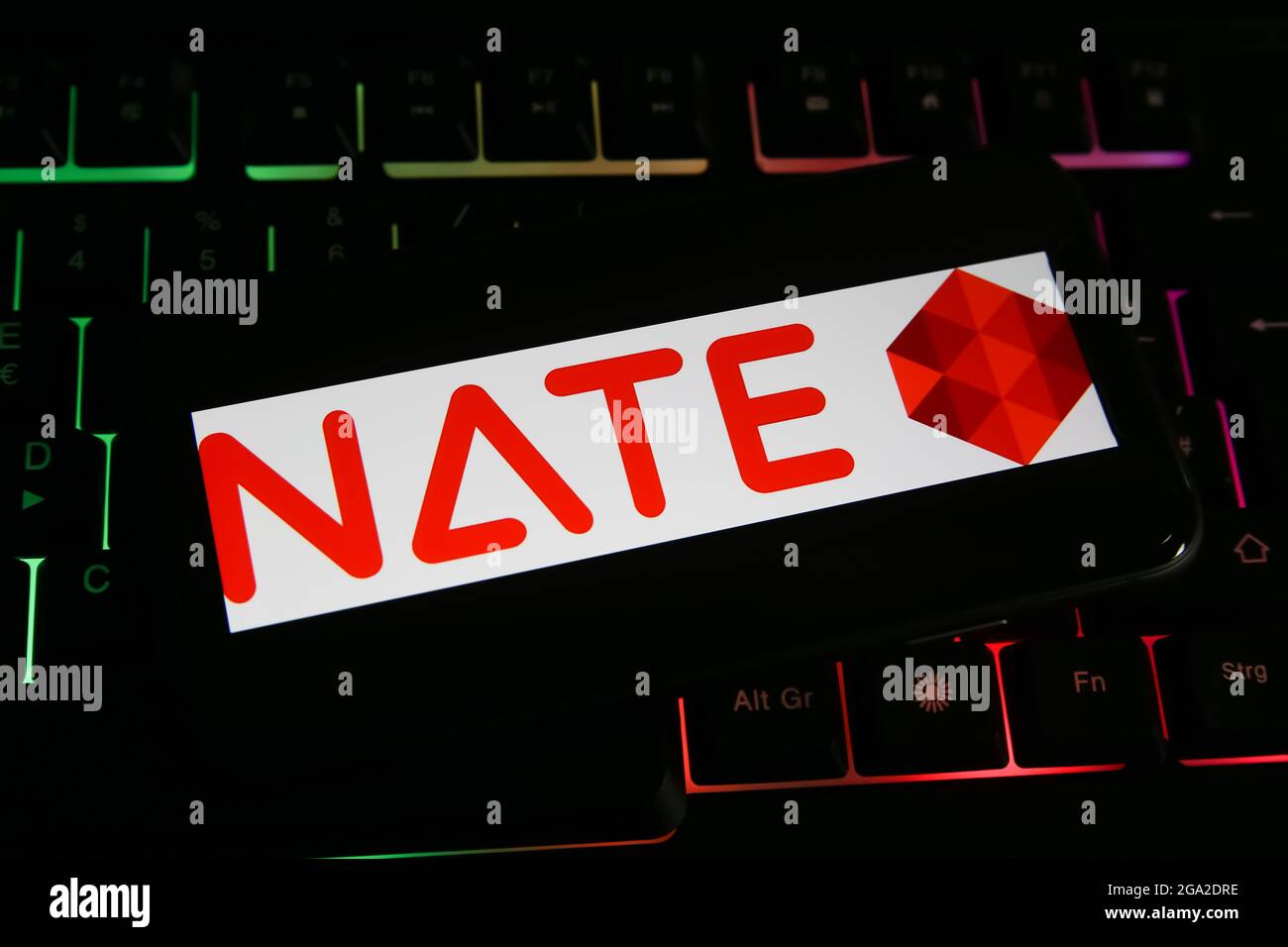 Viersen, Germany - June 1. 2021: Closeup of mobile phone screen with ...