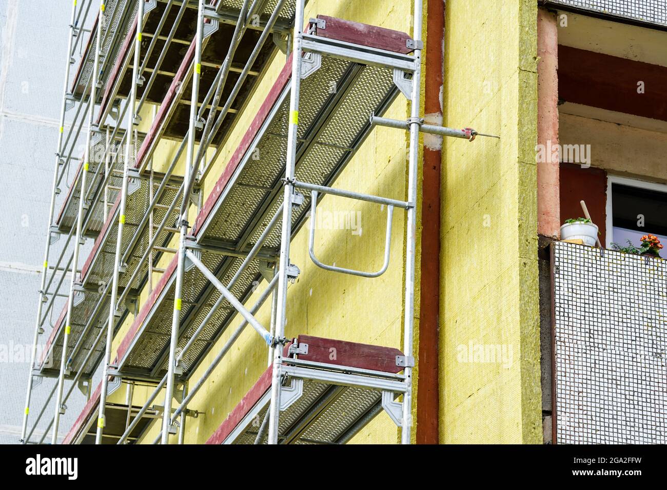 house exterior wall heat insulation with mineral wool slabs Stock Photo ...