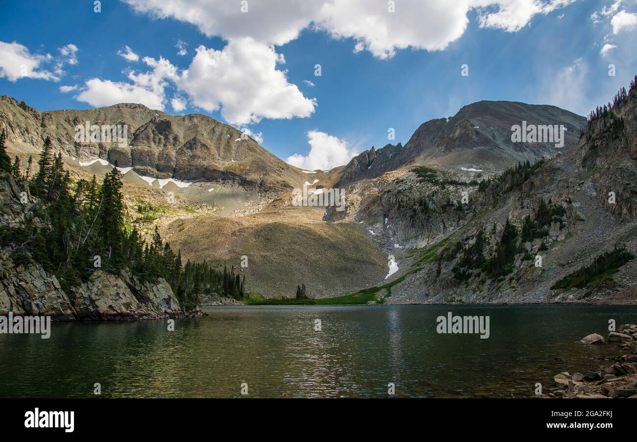 Lake Agnes and Mount Michthofen in the Rocky Mountains; Colorado ...