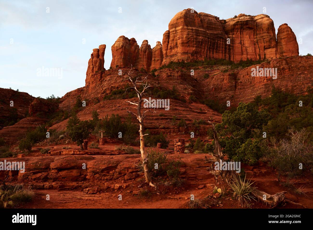 View of towering sandstone butte; Sedona, Arizona, United States of ...