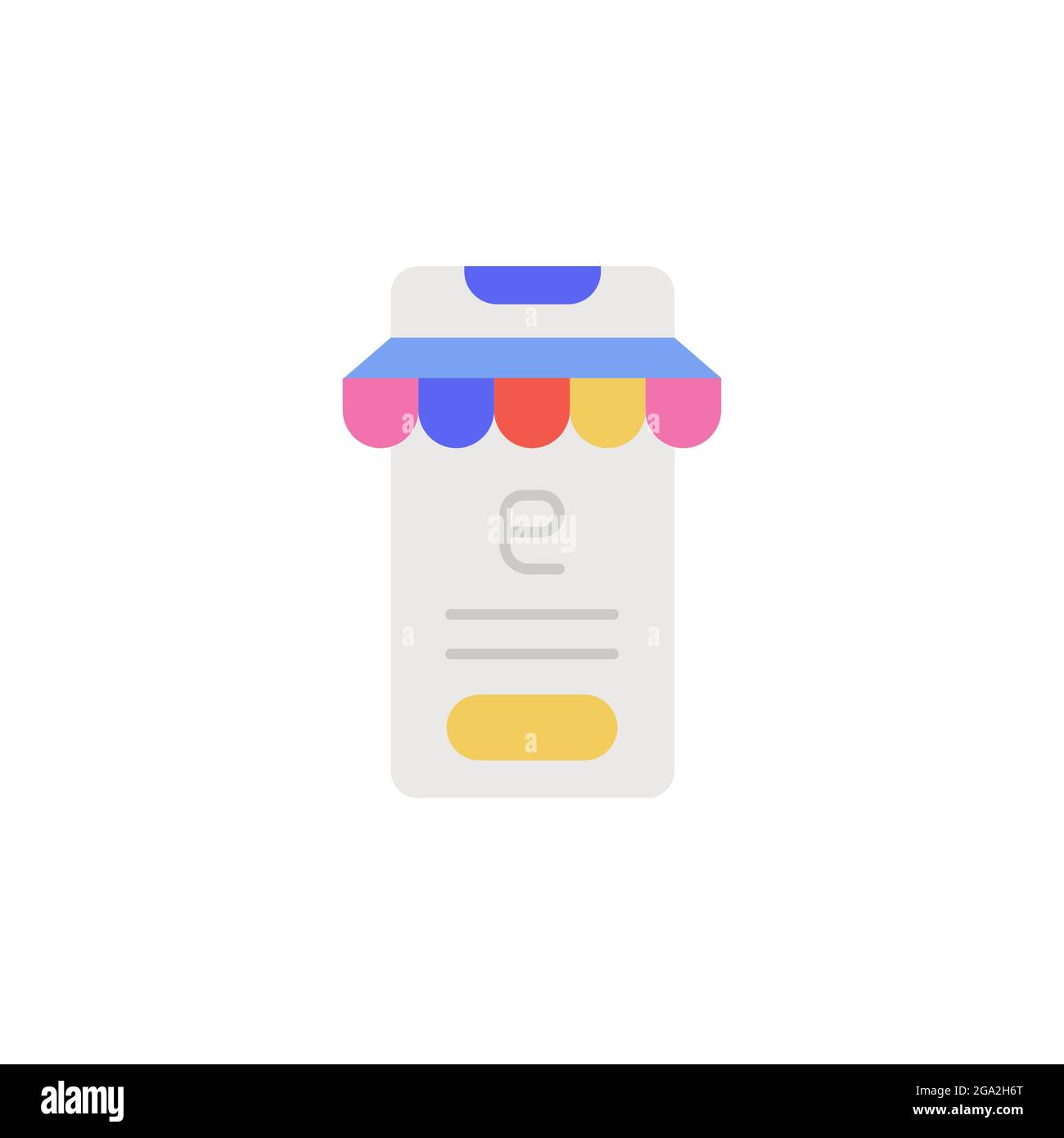 E-commerce smartphone, button, store color vector icon Stock Vector ...