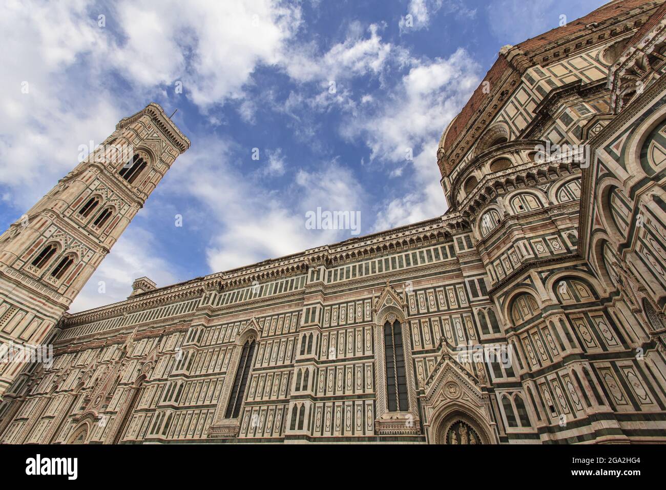 The famous Il Duomo di Firenze (Florence Cathedral) a highly decorated ...