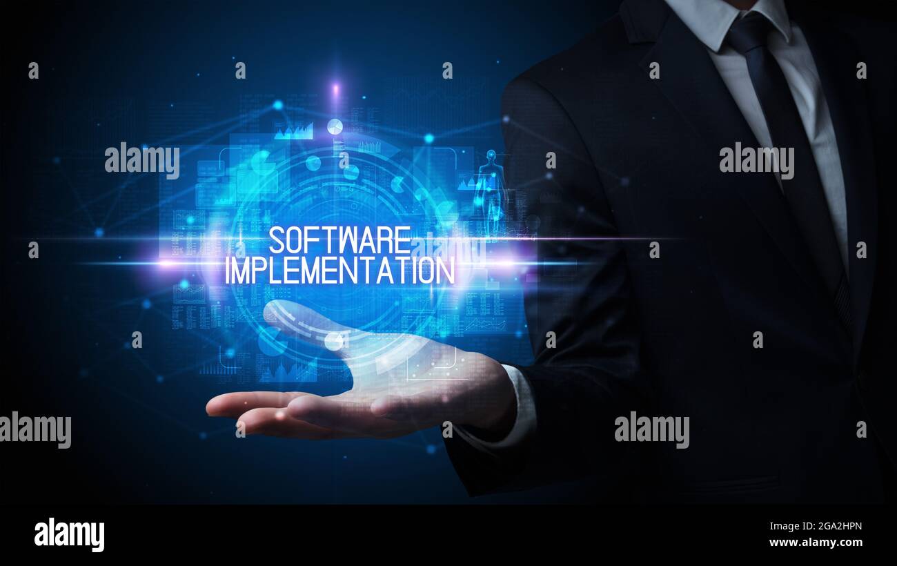 Man hand holding digital technology concept Stock Photo - Alamy
