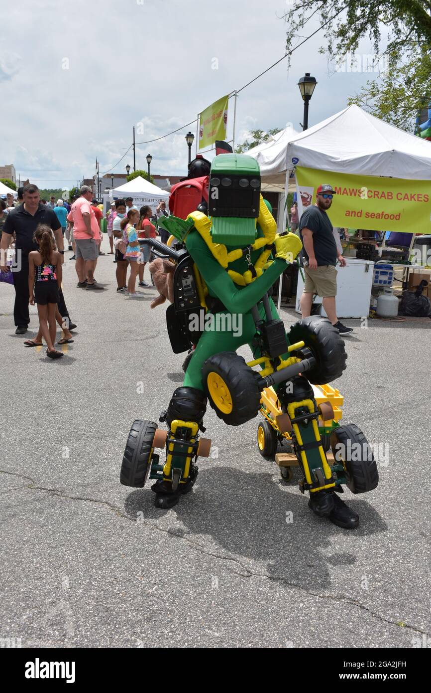 A Person in a Transformers Outfit to look like a John Deer Tractor ...