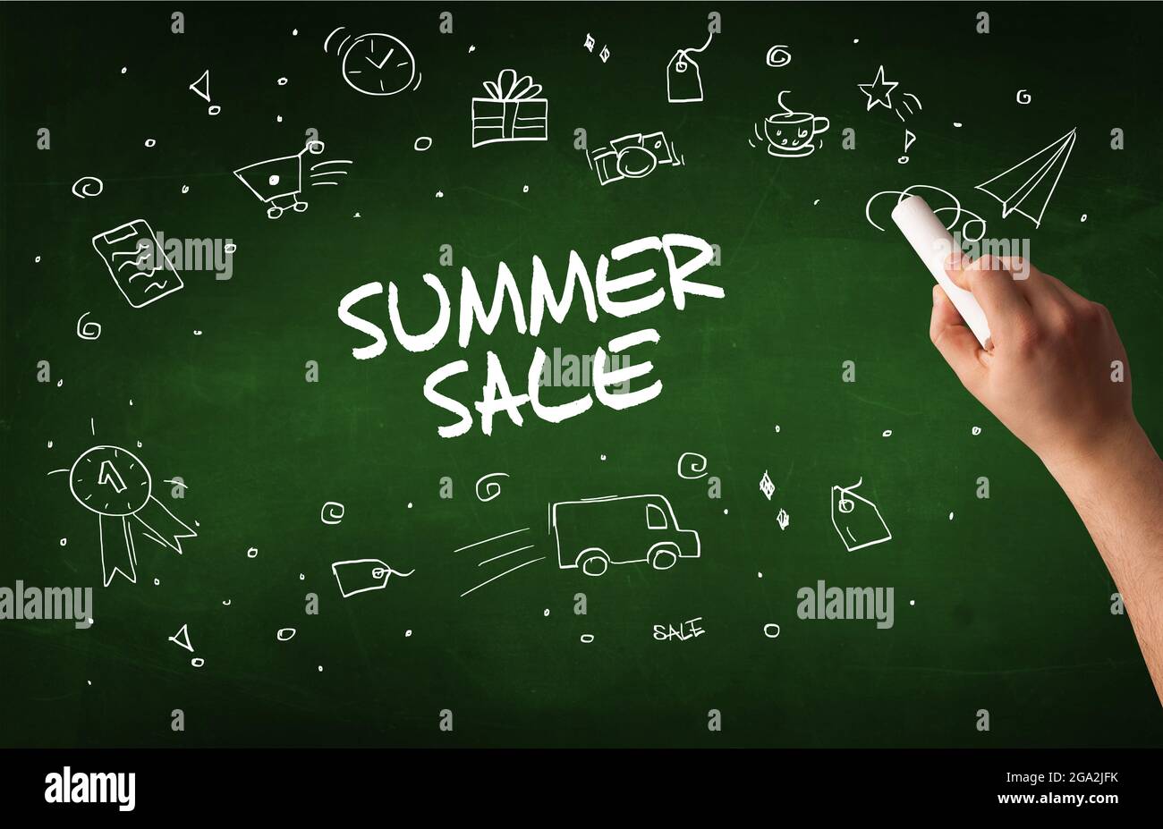 Hand drawing online shopping concept Stock Photo - Alamy