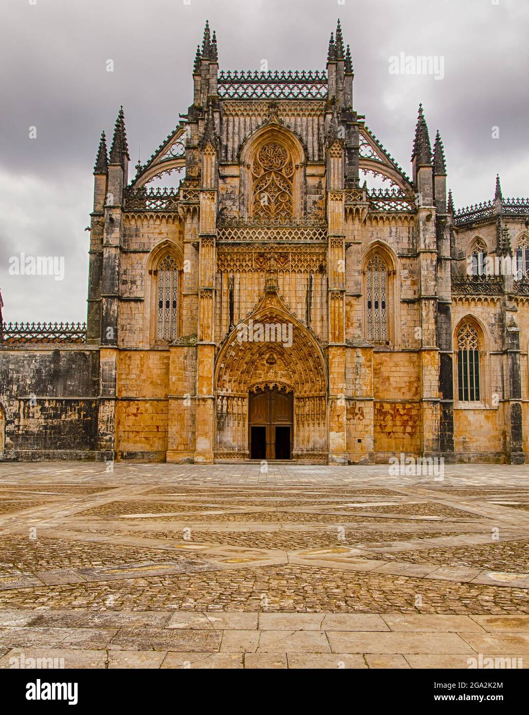 Facade of the chapel at the medieval Monastery of Batalha, a ...