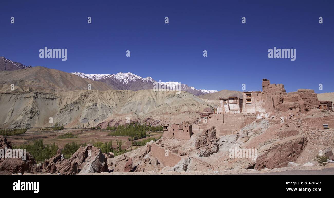 Basgo Buddhist Monastery above the Indus Valley, Jammu and Kashmir ...