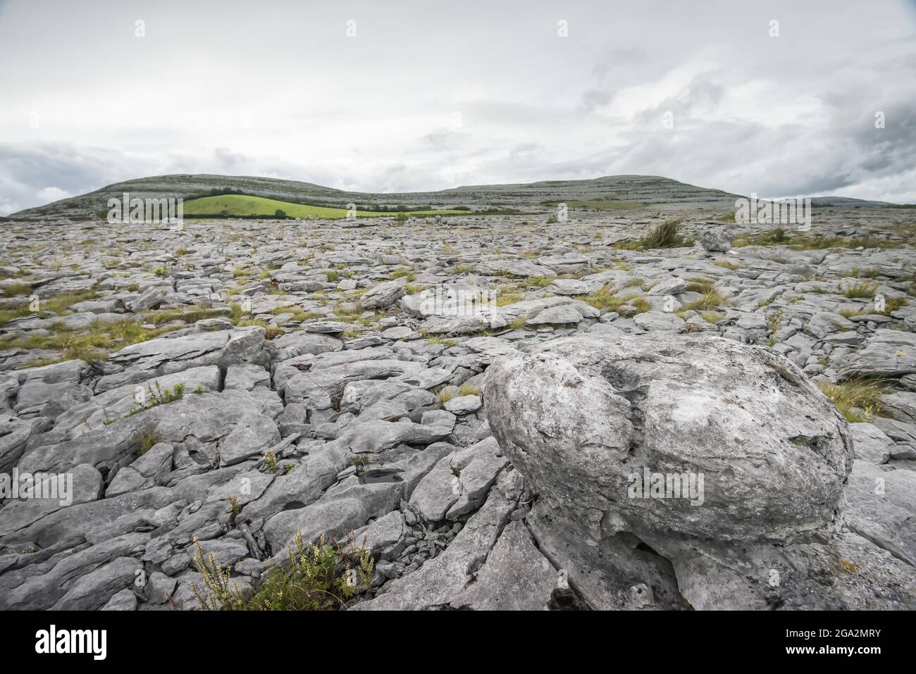 The barren, lunar landscape of limestone found in the Burren National ...