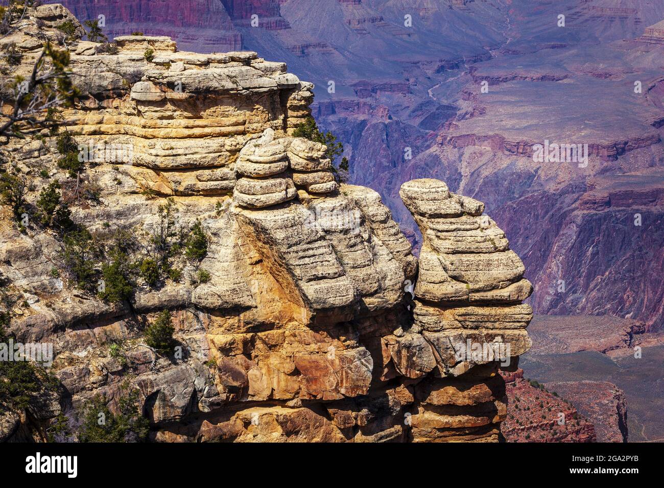Mather Point looking out to the Grand Canyon; Arizona, United States of ...