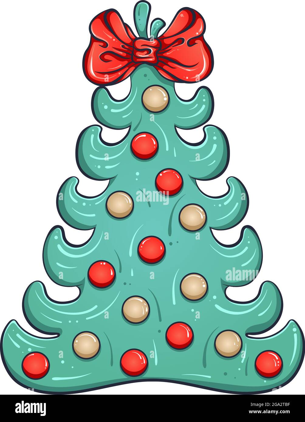 Christmas tree cartoon isolated Stock Vector Image & Art - Alamy