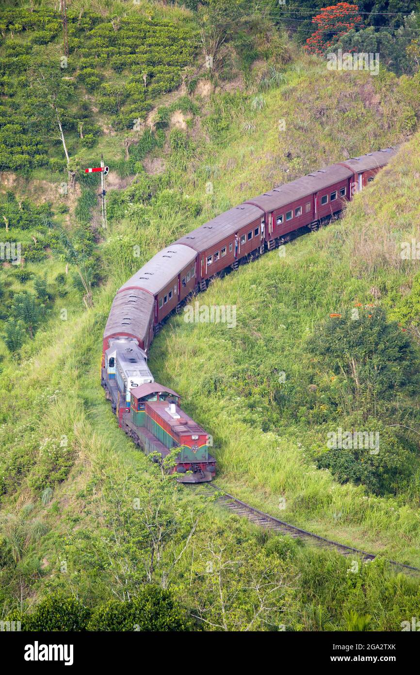 Hill Train on the Demodara Loop in the Hill Country; Demodara, Hill ...