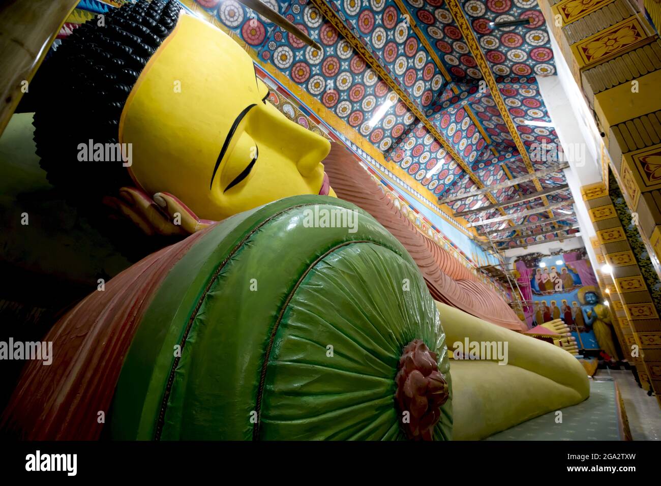 The longest reclining Buddha in South Asia viewable through the ...
