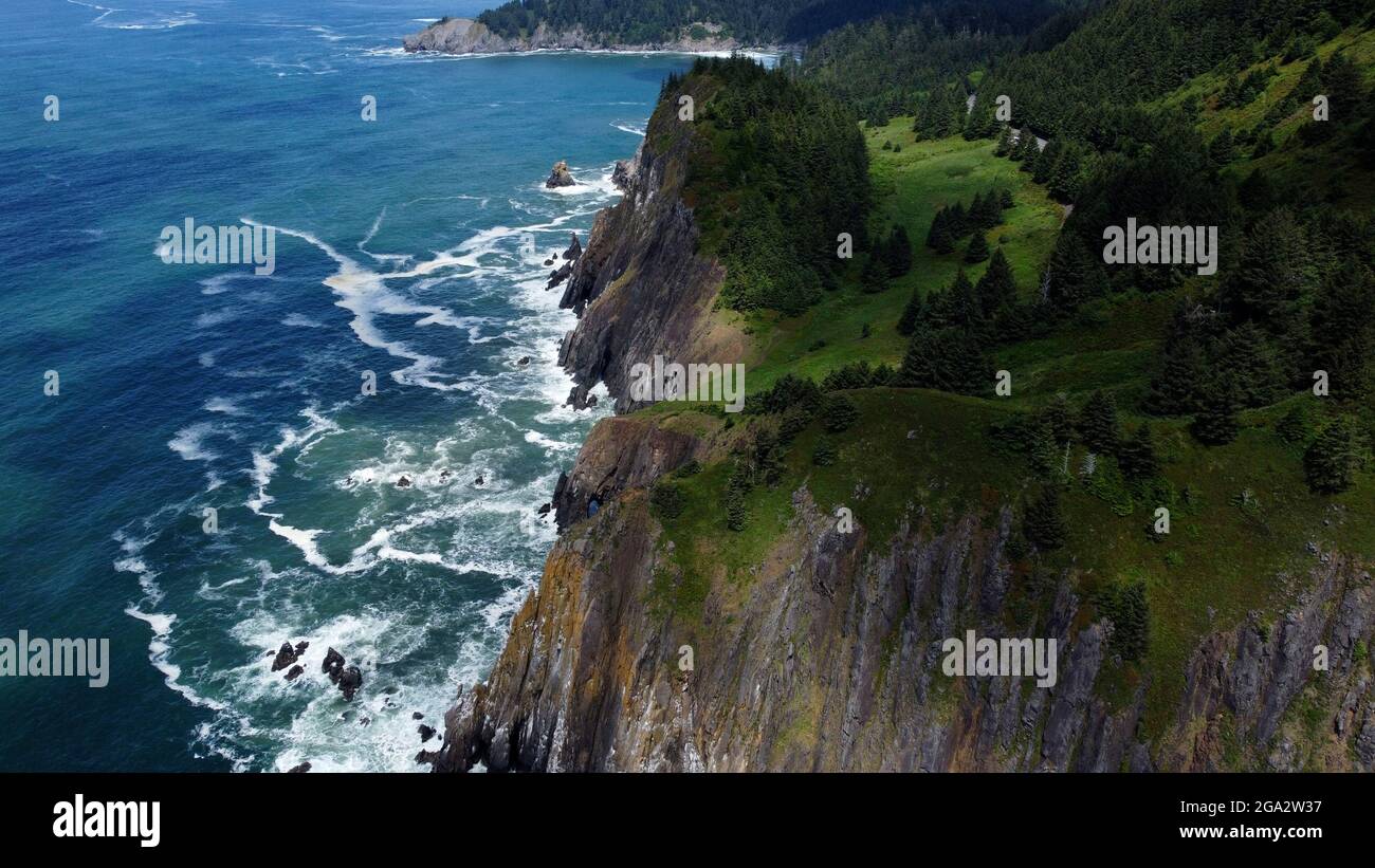Aerial View of Oregon Coast near Cannon Beach Stock Photo - Alamy