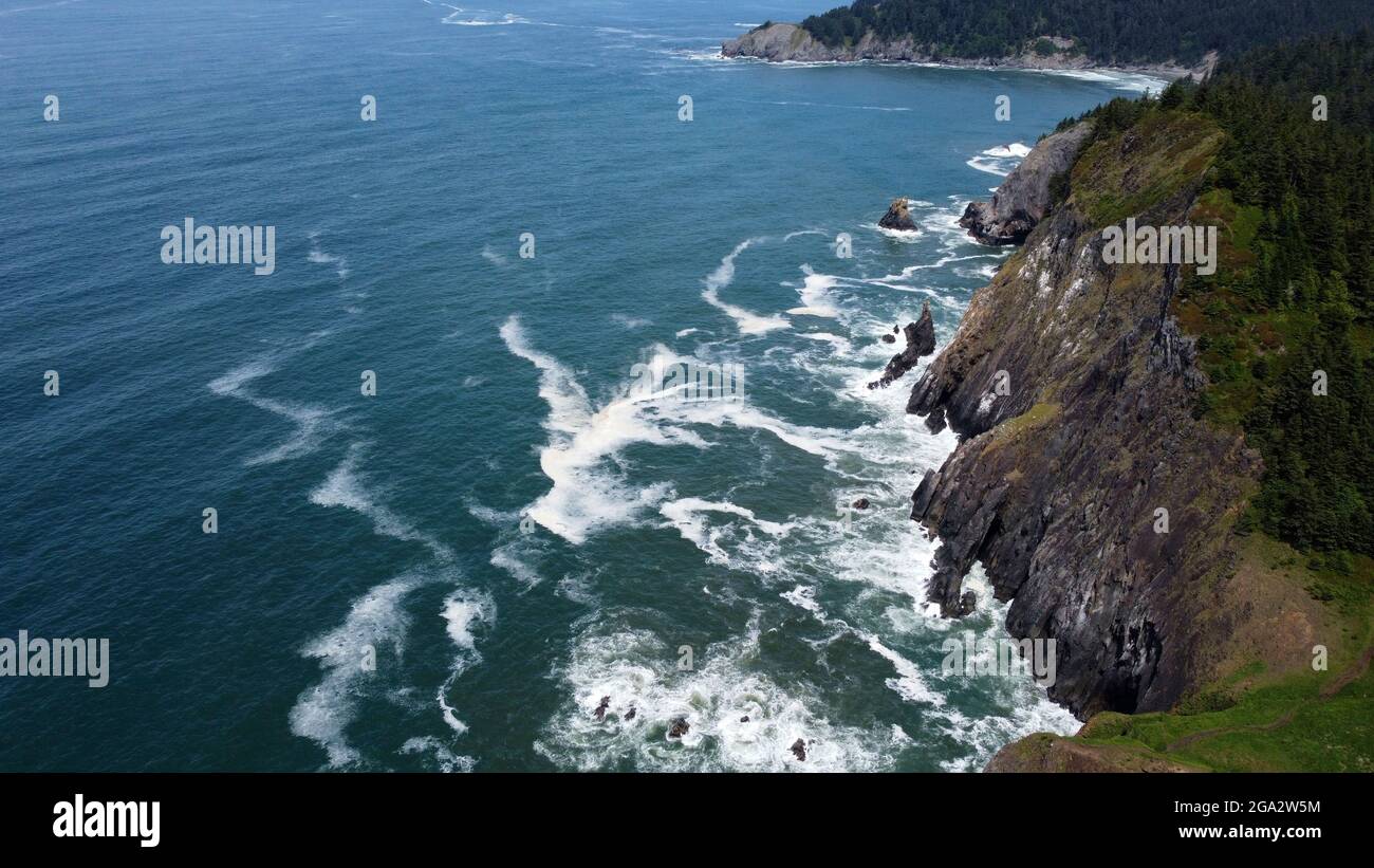 Aerial View of Oregon Coast near Cannon Beach Stock Photo - Alamy