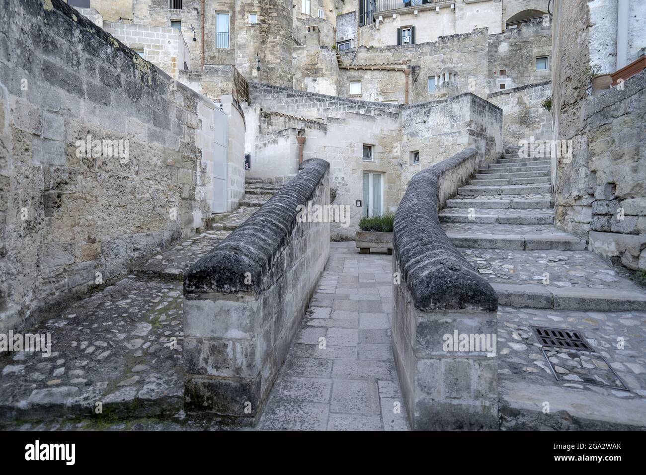 Detail of the ancient cave dwellings of the Sassi di Matera; Matera ...