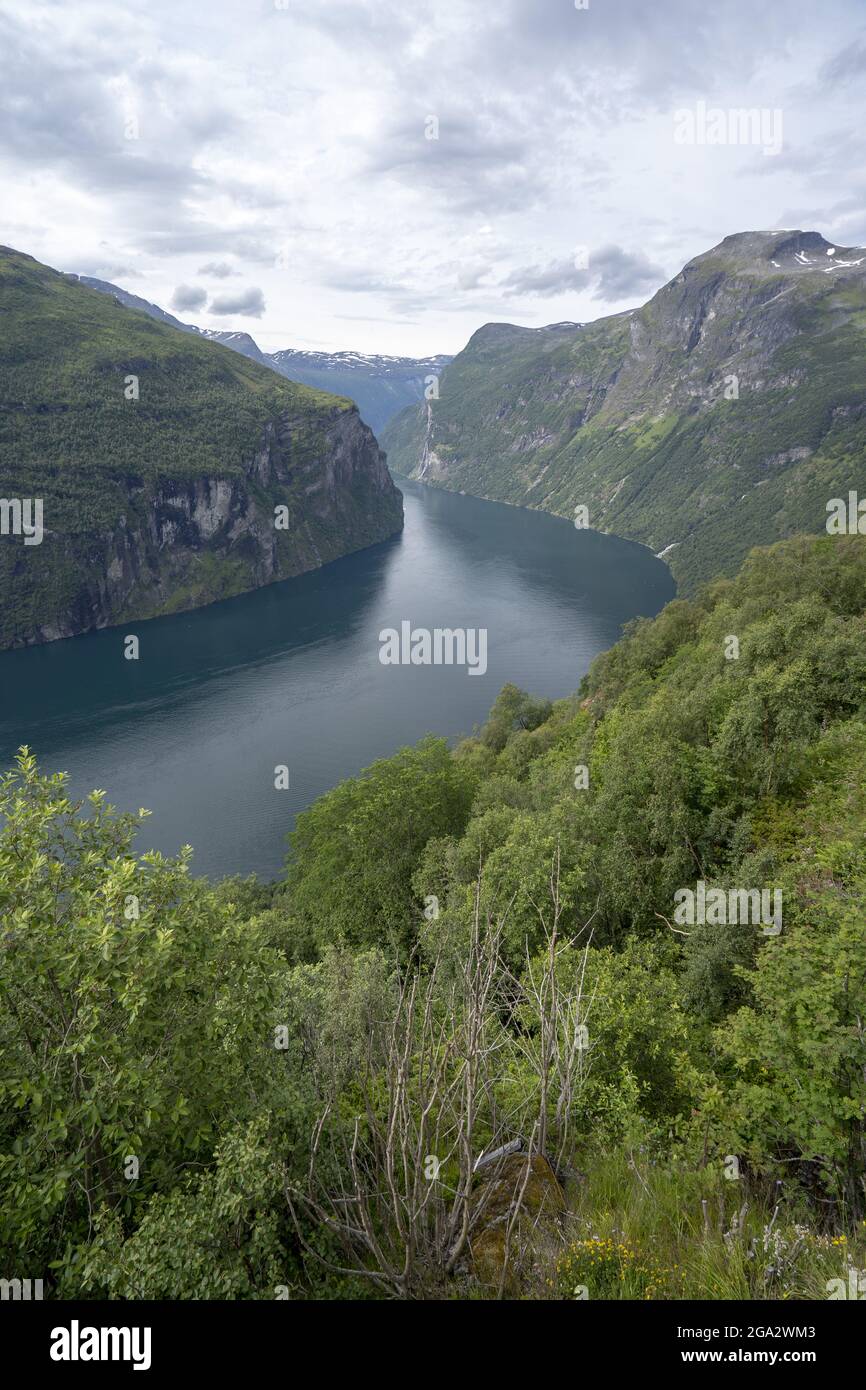 A bend in the Geirangerfjord in Sunnmore, Norway; Sunmore, Standa ...