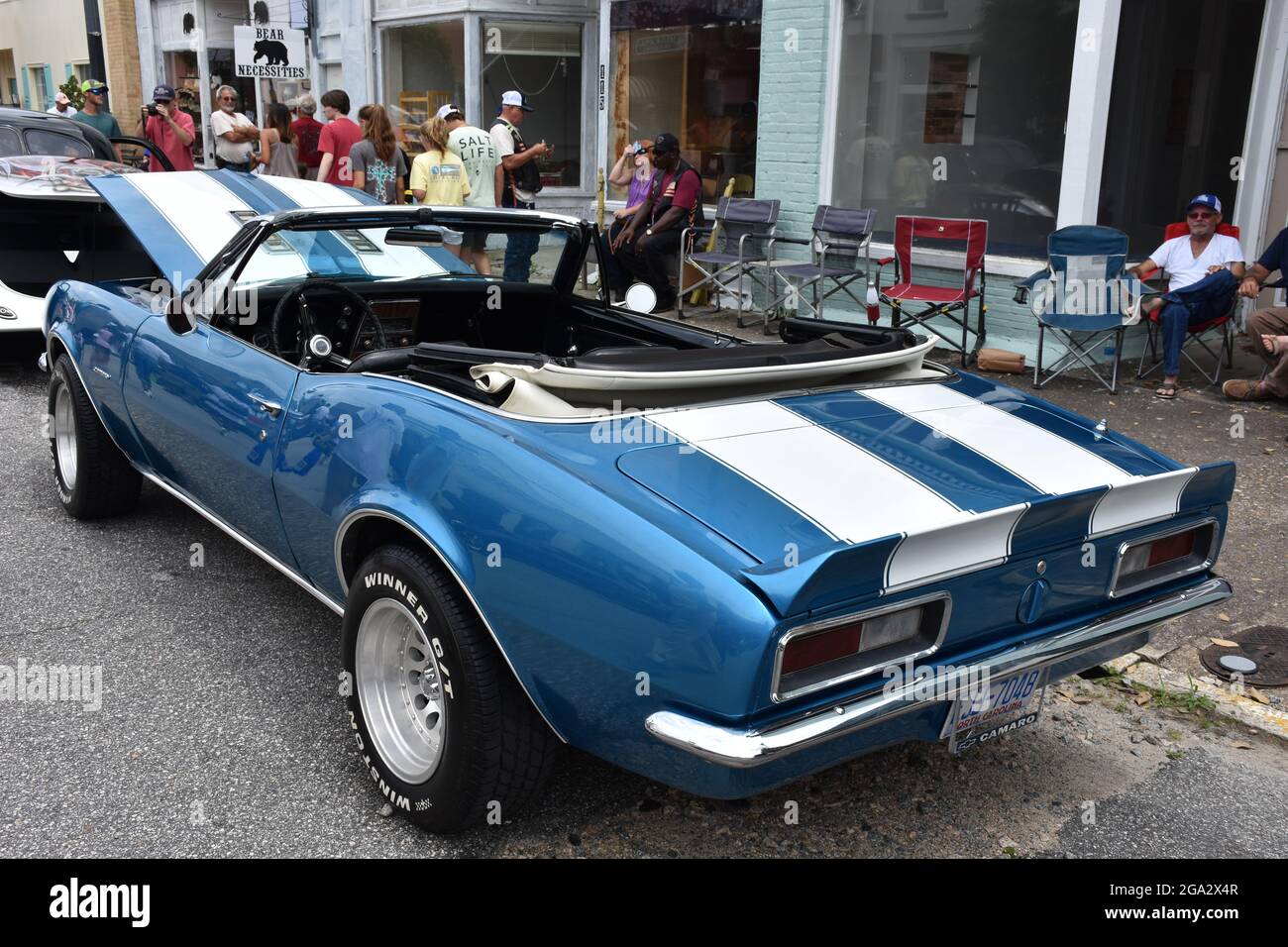 A vintage Chevrolet Camaro Convertible on display at a car show Stock ...