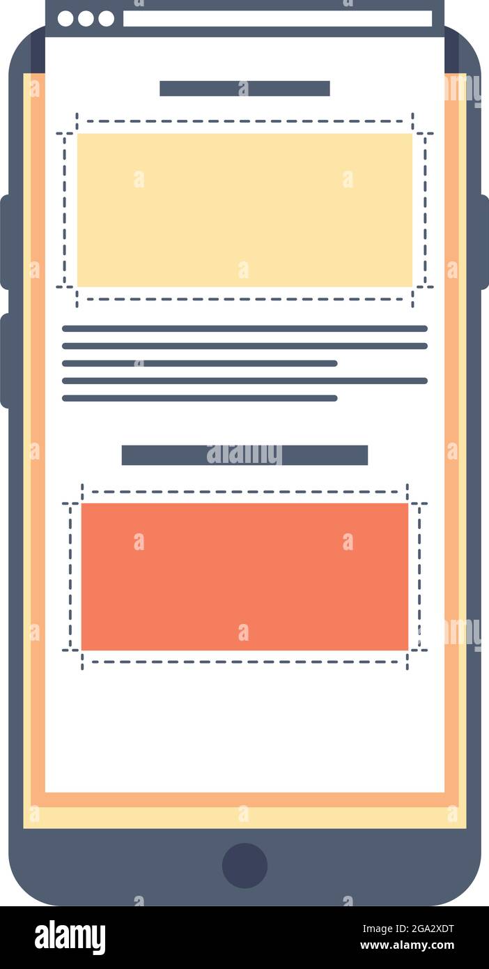 smartphone device with webpage template Stock Vector Image & Art - Alamy