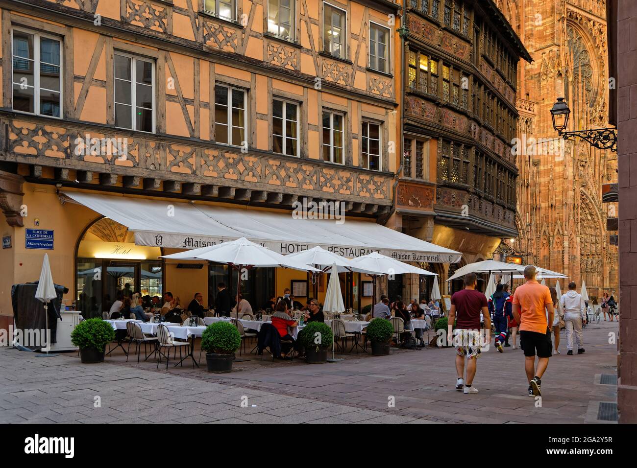 STRASBOURG, FRANCE, June 23, 2021 : Bars and restaurants wait for the ...