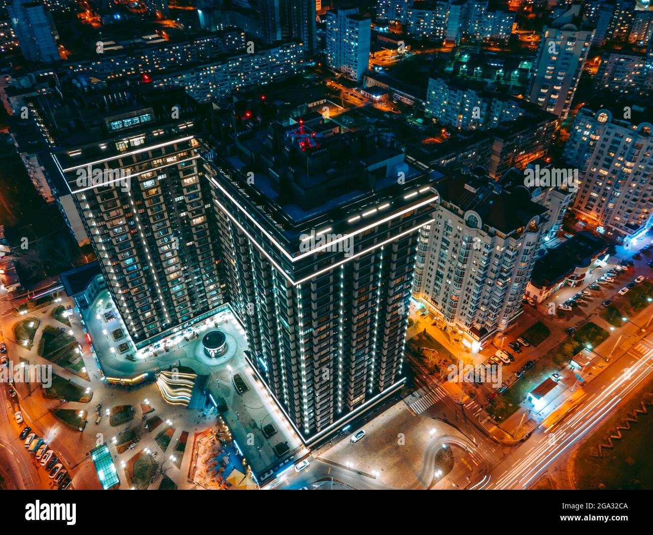 New york night traffic aerial hi-res stock photography and images - Alamy