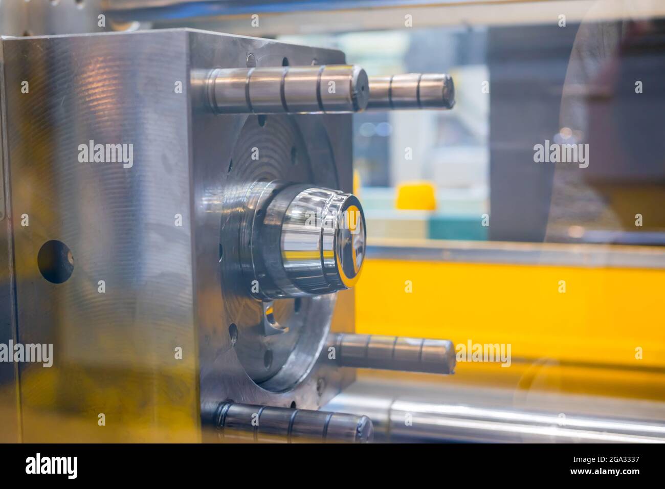 Mold plates - part of automatic injection molding machine at exhibition ...