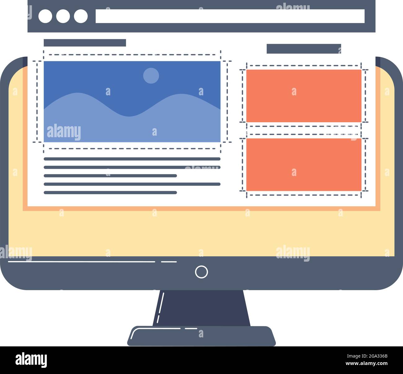 desktop device with webpage template Stock Vector Image & Art - Alamy