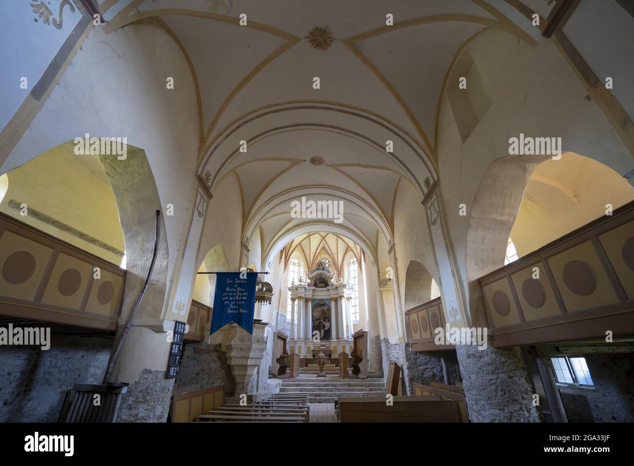 Interior of Biserica Saxon Church, Copsa Mare Fortified Church, Romania ...