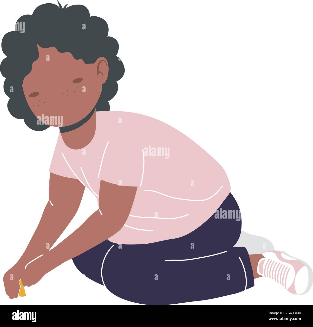 little afro girl playing ludo character Stock Vector Image & Art - Alamy