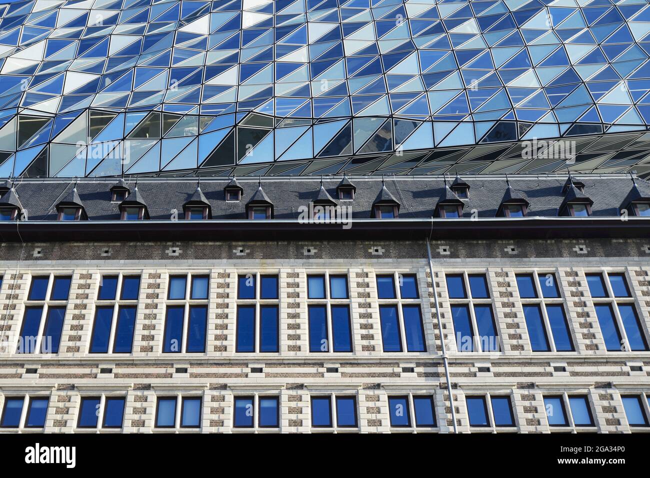 Windows of the Port Authority Building, or Port House in Antwerp, an ...