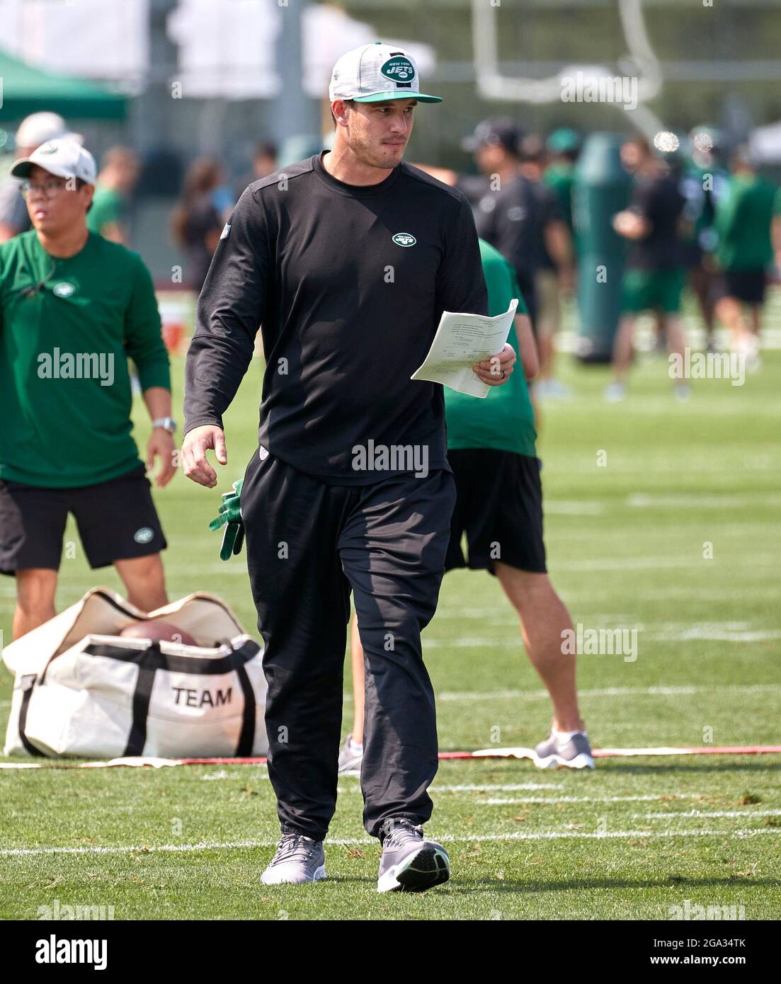 July 28, 2021, Florham Park, New Jersey, USA: New York Jets quarterback ...
