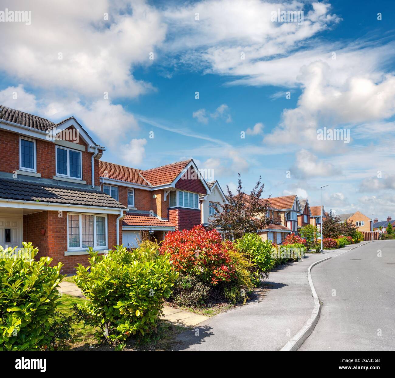 A typical English street in spring Stock Photo - Alamy
