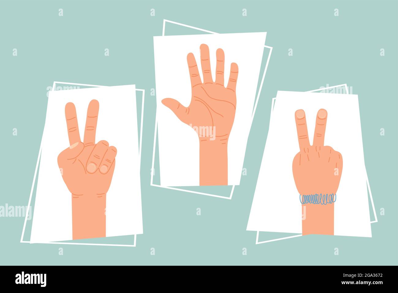 three pacifists hands symbols icons Stock Vector Image & Art - Alamy