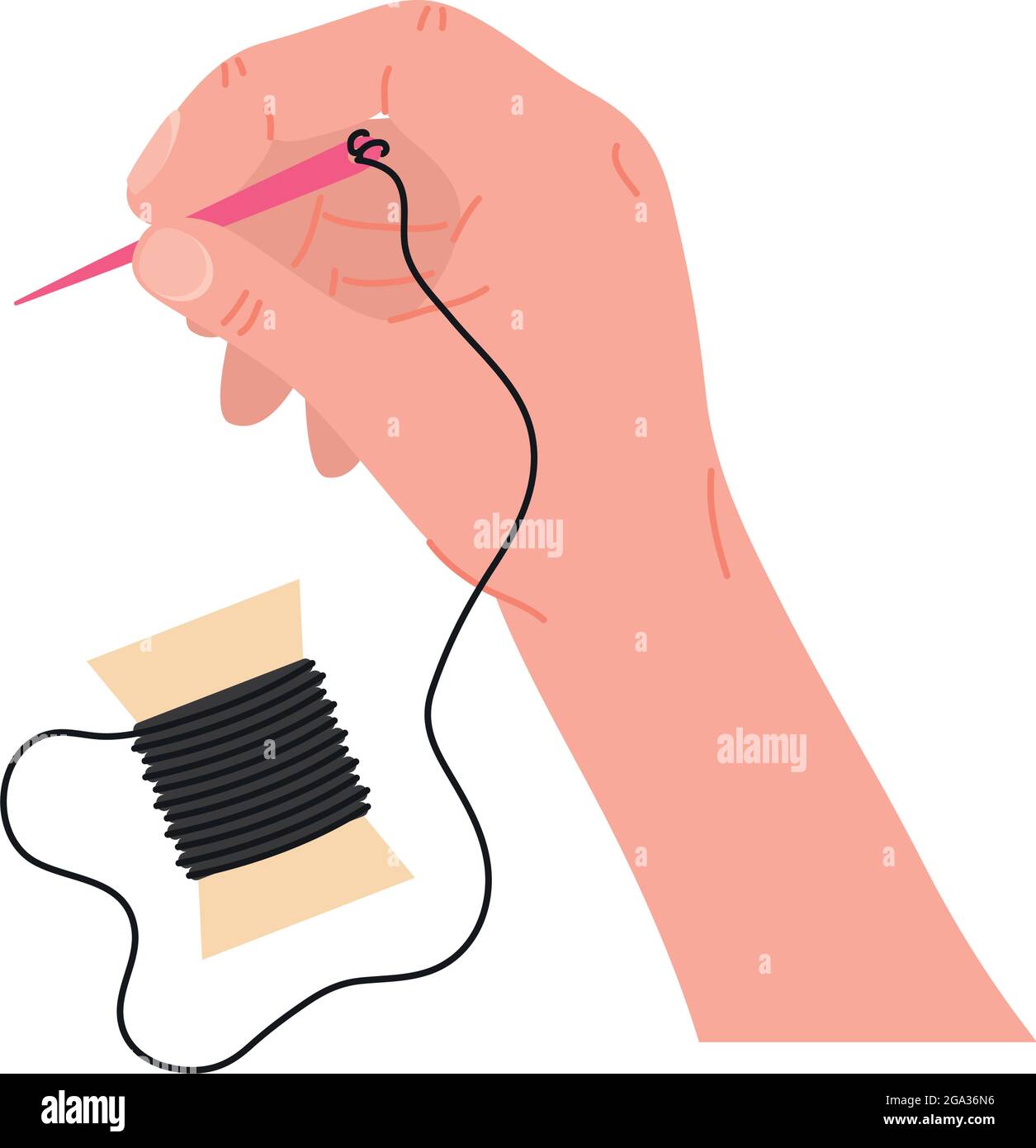 hand with needle and thread Stock Vector Image & Art - Alamy