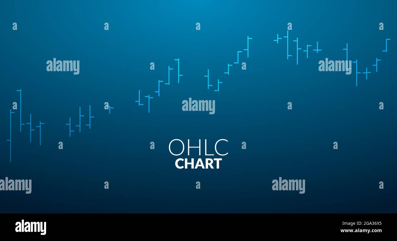 OHLC chart business line stick analytics graph infographic Stock Vector ...