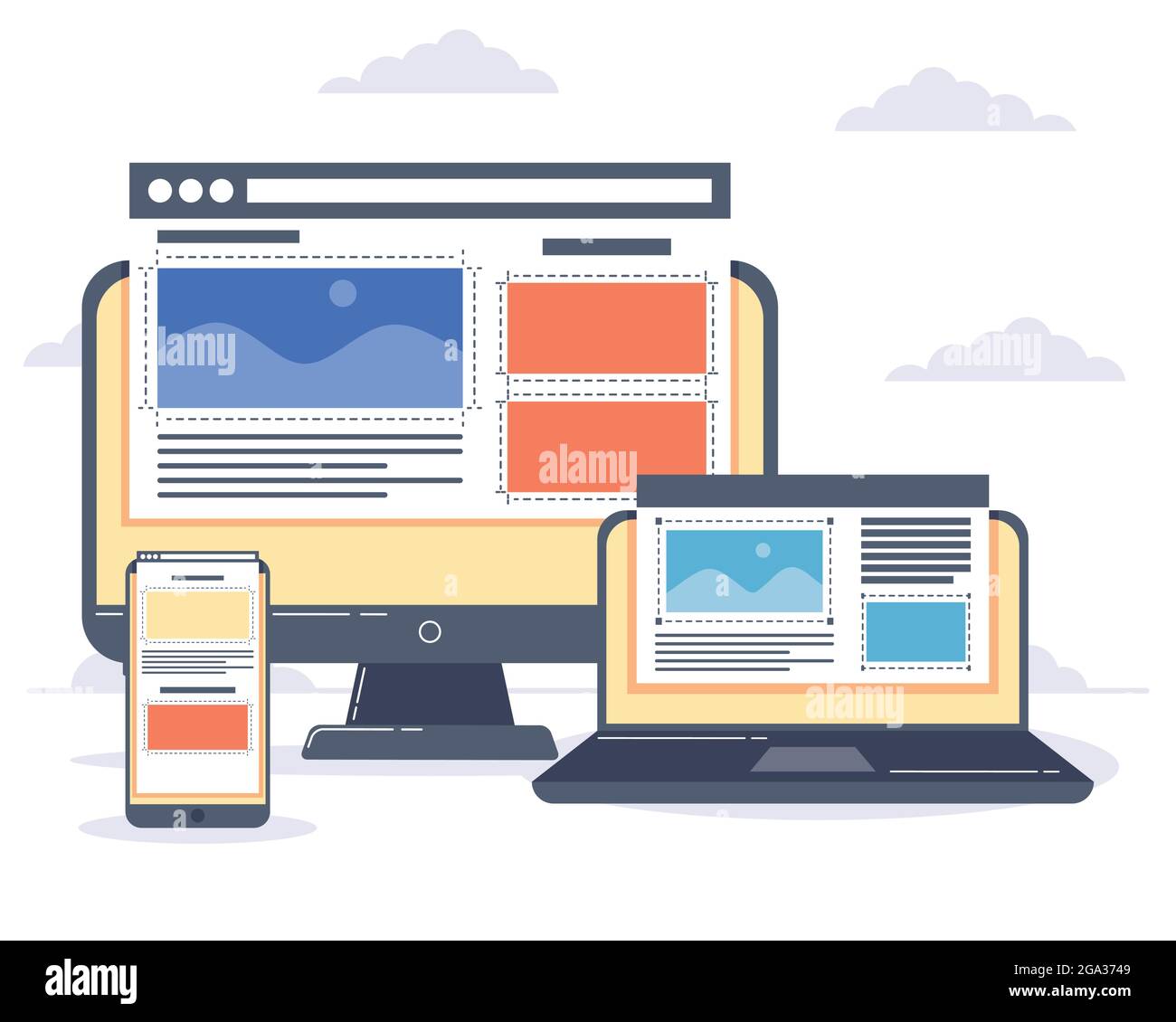 electronic devices with webpages templates Stock Vector Image & Art - Alamy