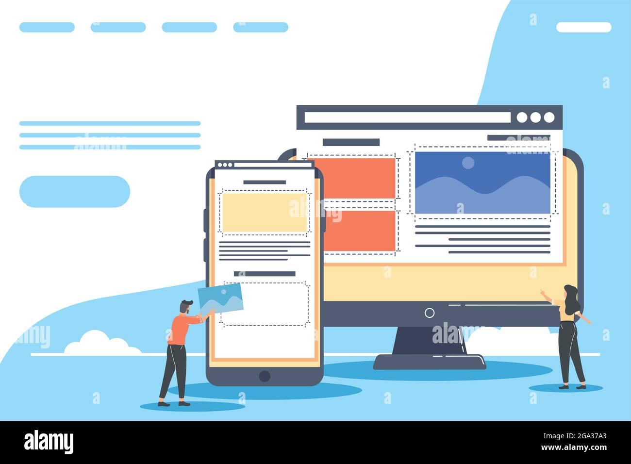 web designers couple workers characters Stock Vector Image & Art - Alamy