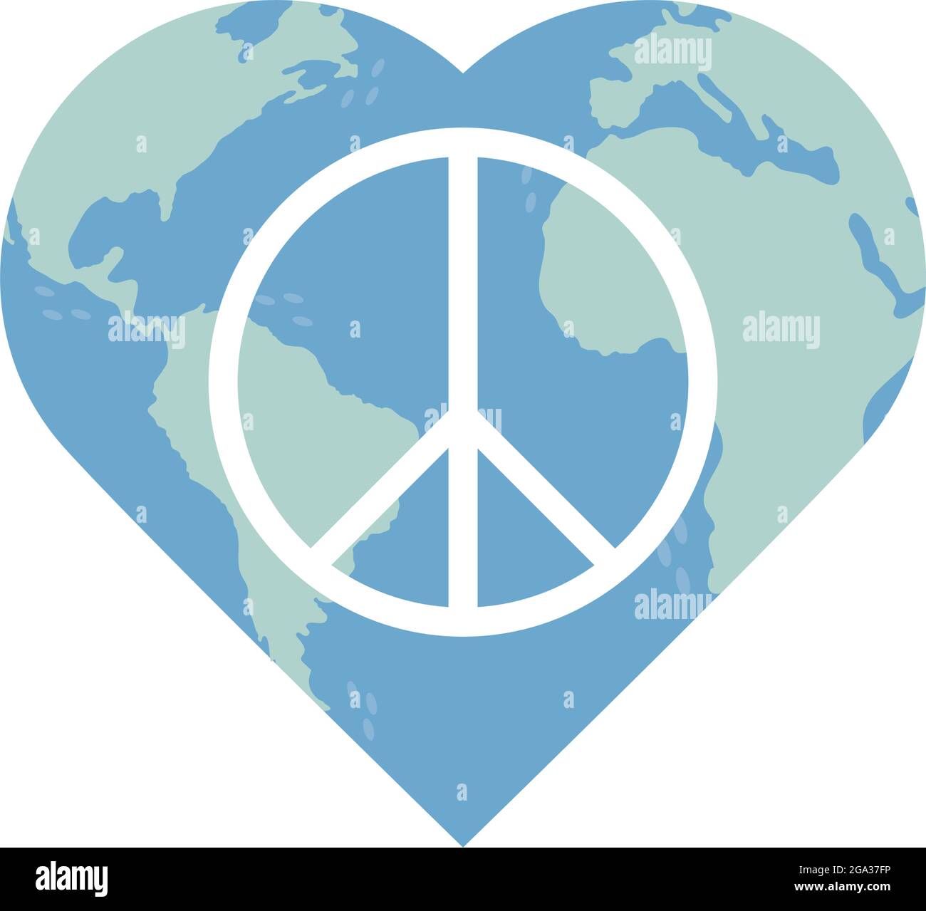 world heart with peace symbol Stock Vector Image & Art - Alamy